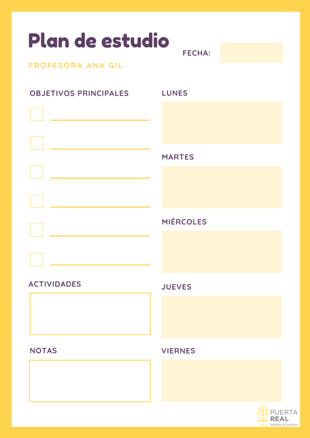 Cómo hacer un planning semanal de estudio para oposiciones